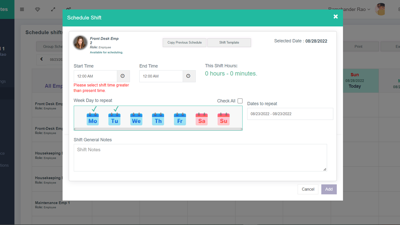 Simple Employees’ Shift Schedules – My Shift Notes